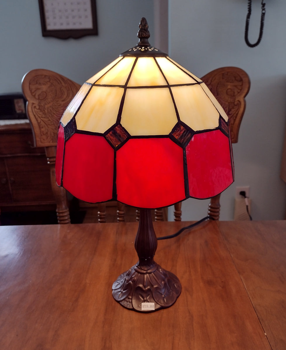Red Stained Glass Lamp #SG232 – Antiques, Treasures & Treats